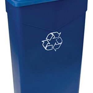 Carlisle FoodService Products 342015REC14 TrimLine LLDPE Waste Container, 15 Gallon Capacity, 10.95" Length x 20.03" Width x 24-3/4" Height, Blue