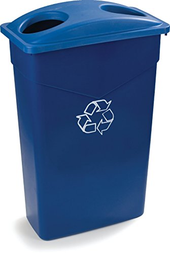 Carlisle FoodService Products 342015REC14 TrimLine LLDPE Waste Container, 15 Gallon Capacity, 10.95" Length x 20.03" Width x 24-3/4" Height, Blue