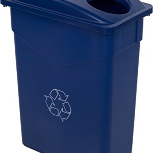 Carlisle FoodService Products 342015REC14 TrimLine LLDPE Waste Container, 15 Gallon Capacity, 10.95" Length x 20.03" Width x 24-3/4" Height, Blue