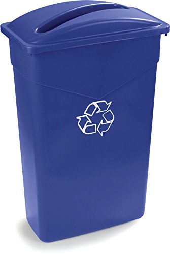 Carlisle FoodService Products 342015REC14 TrimLine LLDPE Waste Container, 15 Gallon Capacity, 10.95" Length x 20.03" Width x 24-3/4" Height, Blue