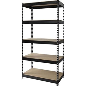 lorell llr61621 riveted steel shelving, black