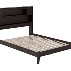 AFI Newport Full Platform Bed with Open Footboard and Turbo Charger in Espresso