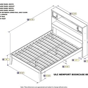 AFI Newport Full Platform Bed with Open Footboard and Turbo Charger in Espresso