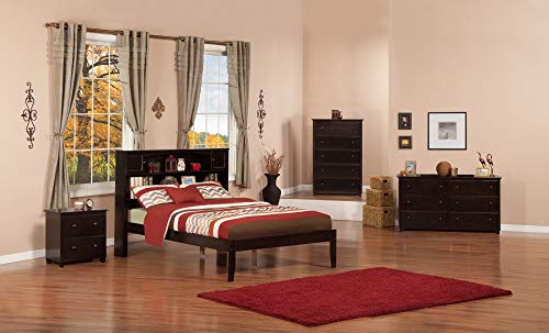 AFI Newport Full Platform Bed with Open Footboard and Turbo Charger in Espresso