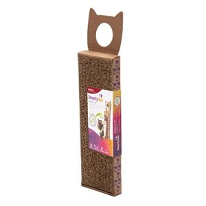 smartykat scratch up corrugated hanging cat scratcher, catnip infusion technology - brown, single wide