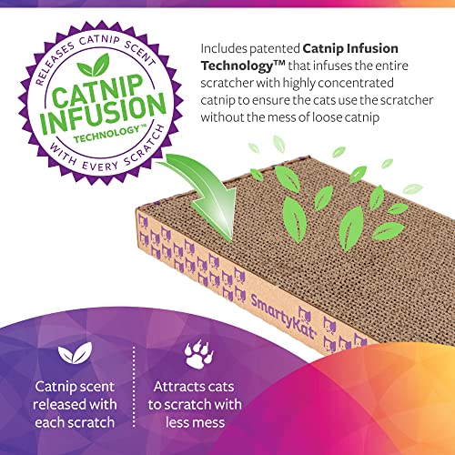 SmartyKat Scratch Up Corrugated Hanging Cat Scratcher, Catnip Infusion Technology - Brown, Single Wide