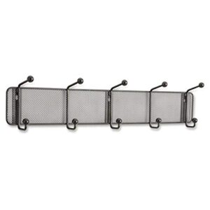 Safco Products 6403BL Onyx Mesh Wall Rack, 5 Hook, Black, Pack of 6