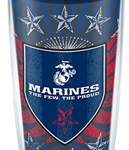 Tervis Marines Made in USA Double Walled Insulated Tumbler Travel Cup Keeps Drinks Cold & Hot, 16oz, The Few The Proud