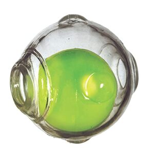 chase 'n chomp dog amazing squeaker ball toy for pets, clear, 3.5 inch, all breed sizes