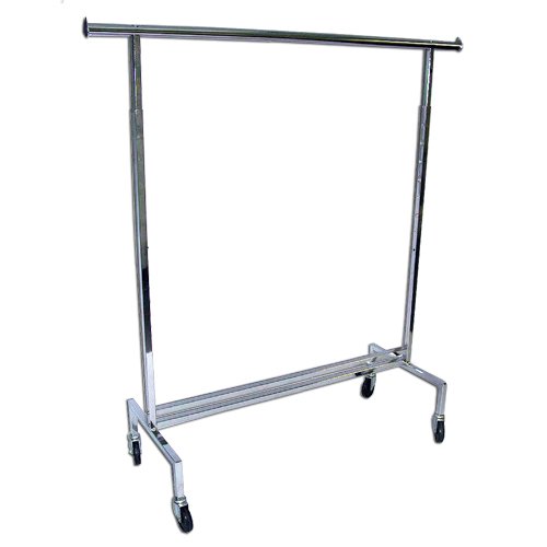 Single Bar Rolling Clothing Garment Retail Display Rack