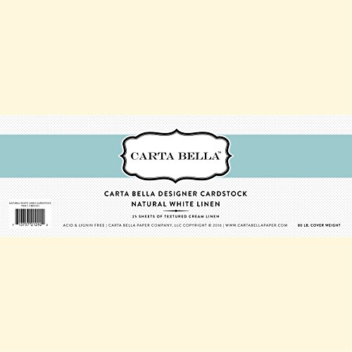 Carta Bella Paper Company Linen Cardstock, 80 lb, Natural/White