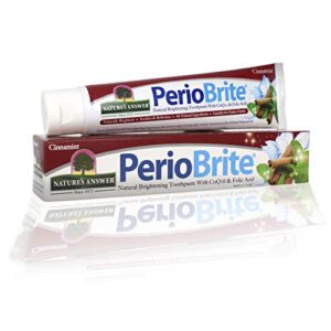 nature's answer periobrite cinnamint toothpaste | soothes & refreshes | alcohol-free, gluten-free, fluoride-free soy-free & vegetarian | no artificial sweeteners or preservatives 4oz (2 pack)