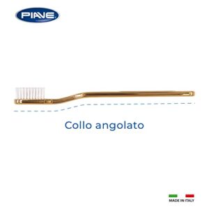 Piave Golden Plated Toothbrush Tynex Bristle Medium, Gold