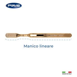 Piave Golden Plated Toothbrush Tynex Bristle Medium, Gold