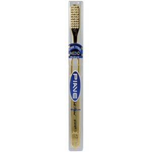 piave golden plated toothbrush tynex bristle medium, gold