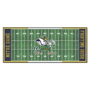 fanmats 8056 notre dame fighting irish field runner rug - 30in. x 72in. - leprechaun alternate logo