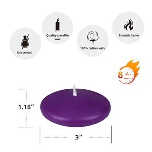 Zest Candle 12-Piece Floating Candles, 3-Inch, Purple