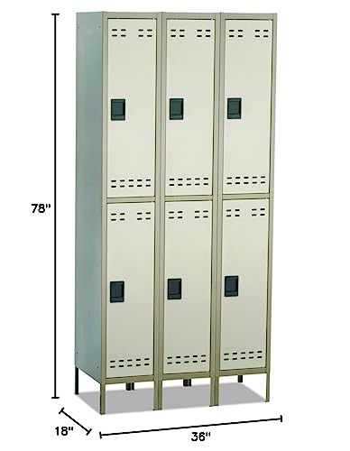 Safco Products Double Tier Locker,3 Column, Tan