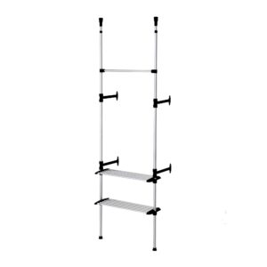 ore international ns-1115-60 2-tier telescopic clothes rack, silver