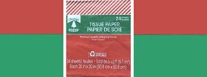 24 red & green christmas tissue paper (solid colors)