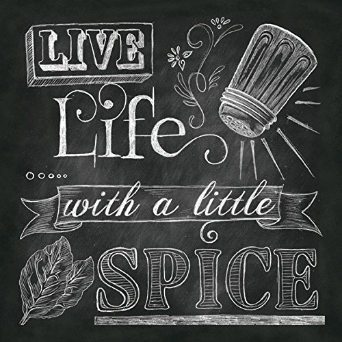 Beautiful, Fun, Chalkboard-Style Kitchen Signs; Messy Kitchen, Heart of The Home, Spice of Life, and Cook Much; Four 12x12in Paper Posters (Printed on Paper and Made to Look Like Chalkboard)