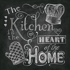 Beautiful, Fun, Chalkboard-Style Kitchen Signs; Messy Kitchen, Heart of The Home, Spice of Life, and Cook Much; Four 12x12in Paper Posters (Printed on Paper and Made to Look Like Chalkboard)