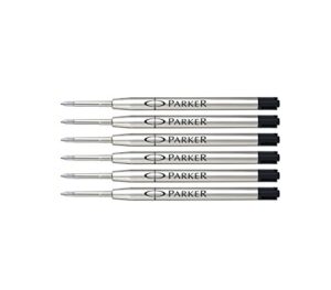 parker ball point pen refills, fine point, black ink, 6/pack (s0406280)