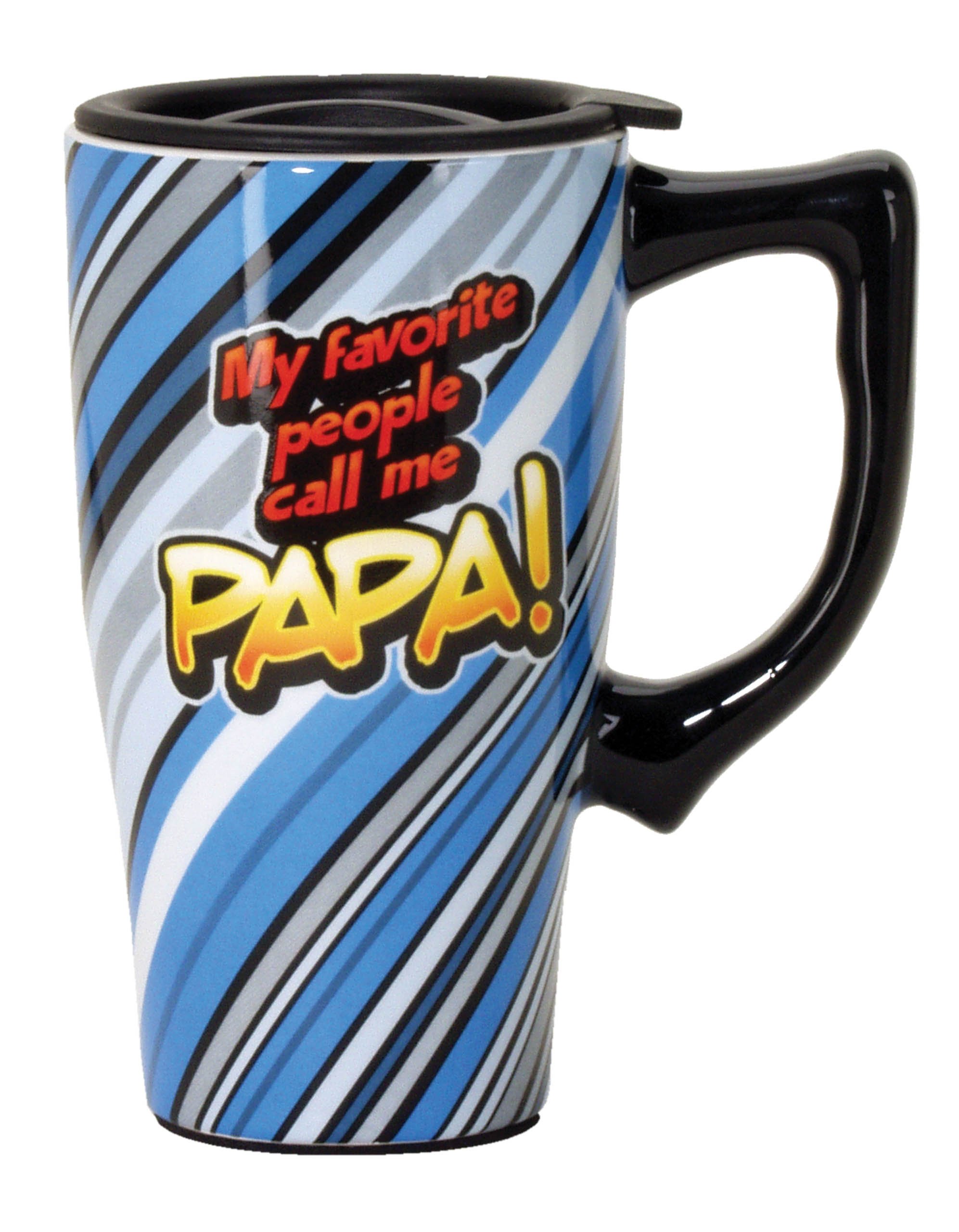 Spoontiques Favorite People Call Me Papa Travel Mug, Blue