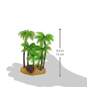 Jardin Plastic Palm Tree Plant Underwater Aquarium Ornament, 5.4-Inch, Green/Brown