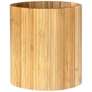 totally bamboo oval shaped bamboo kitchen utensil holder, 6" x 4" x 7"