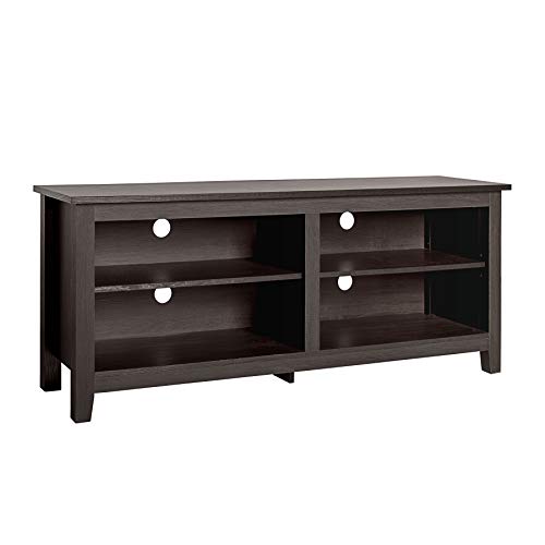 Walker Edison Wren Classic TV Console Entertainment Media Stand with Storage for Televisions up to 65 Inches, 58 Inch, Espresso