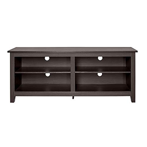 Walker Edison Wren Classic TV Console Entertainment Media Stand with Storage for Televisions up to 65 Inches, 58 Inch, Espresso