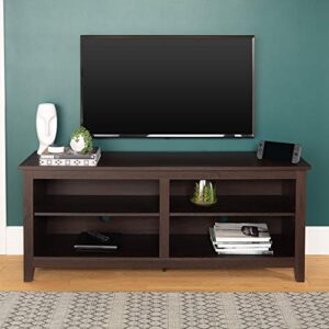 Walker Edison Wren Classic TV Console Entertainment Media Stand with Storage for Televisions up to 65 Inches, 58 Inch, Espresso