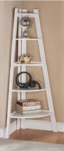 white finish 5 tier corner display unit shelf / rack f04040