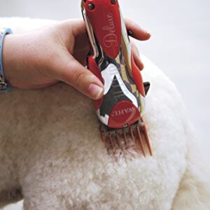 WAHL Professional Animal Deluxe U-Clip Pet, Dog, & Cat Clipper & Grooming Kit (9484-300), Red and Chrome