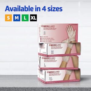 Medline MediGuard Vinyl Exam Gloves, 150 Count, Large, Powder Free, Disposable, Not Made with Natural Rubber Latex, All-purpose Medical Tasks