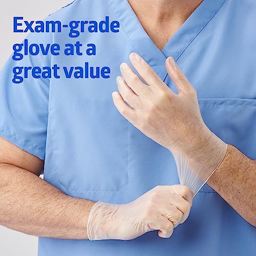 Medline MediGuard Vinyl Exam Gloves, 150 Count, Large, Powder Free, Disposable, Not Made with Natural Rubber Latex, All-purpose Medical Tasks