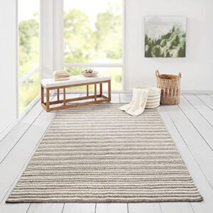 Momeni Rugs Mesa Collection, 100% Wool Hand Woven Flatweave Transitional Area Rug, 2' x 3', Natural Brown