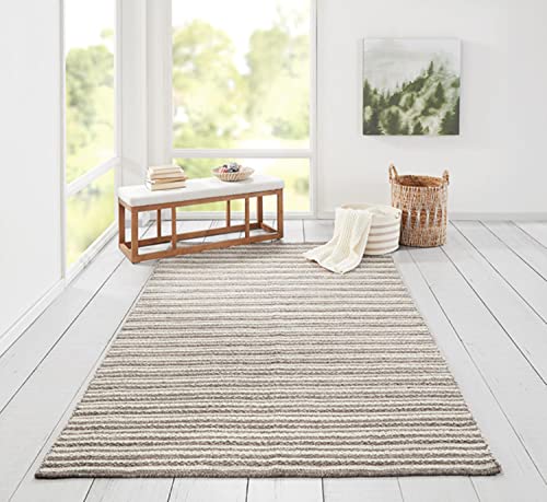 Momeni Rugs Mesa Collection, 100% Wool Hand Woven Flatweave Transitional Area Rug, 2' x 3', Natural Brown