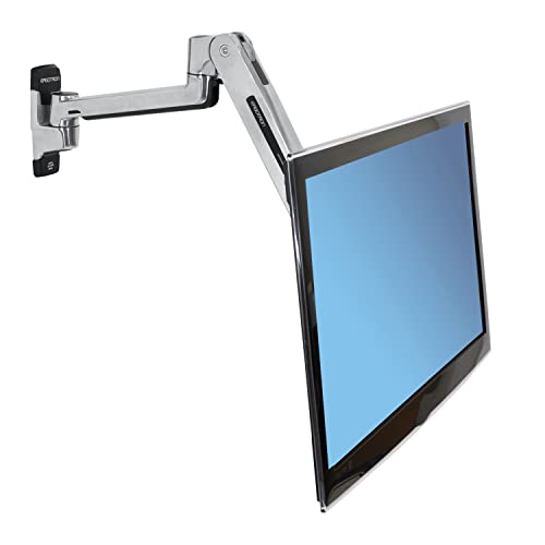 Ergotron – LX Sit-Stand Single Monitor Arm, VESA Wall Mount – for Monitors Up to 42 Inches, 7 to 25 lbs – Polished Aluminum