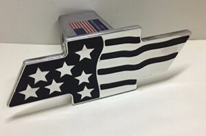 black chevy flag hitch cover, chevy bow tie flag hitchcover