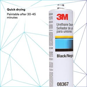 3M Urethane Seam Sealer, 08367, Black Color, High Solids, Permanently Flexible, 310 mL/10.5 fl oz Cartridge