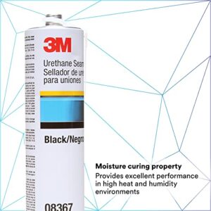 3M Urethane Seam Sealer, 08367, Black Color, High Solids, Permanently Flexible, 310 mL/10.5 fl oz Cartridge