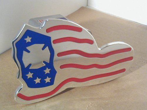 Us Flag Fire Helmet Hitch Cover