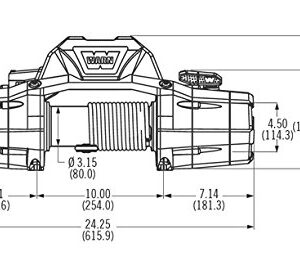 Warn 89611 ZEON 10-S Winch with Synthetic Rope - 10000 lb. Capacity