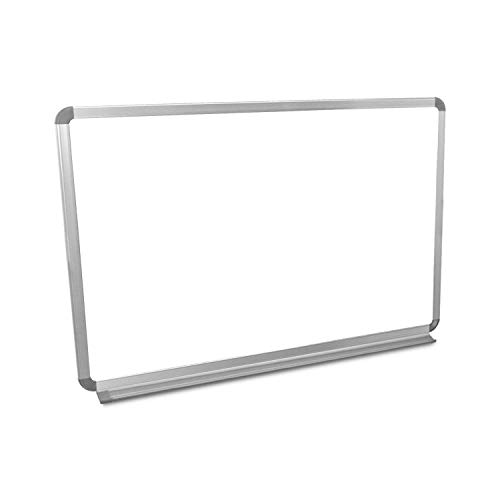 Luxor Home Office School Wall-Mounted Magnetic Dry Erase Whiteboard with Aluminum Frame - 36"W x 24"H