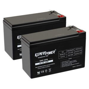 expertpower standard 12v 7ah rechargeable sla battery, (exp1270-2)