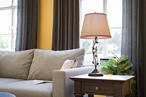 Kenroy Home 32239ORB Ashlen Table Lamp with Oil Rubbed Bronze Finish, Rustic Style, 31" Height, 15" Width, 15" Depth