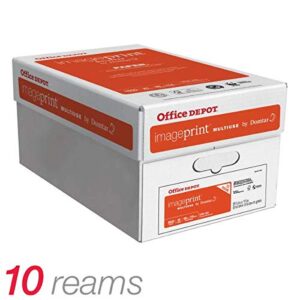 Office Depot ImagePrint FSC Certified Multiuse Paper by Domtar, 8 1/2in x 11in, 20 Lb, White, 500 Sheets Per Ream, Case Of 10 Reams, 1821