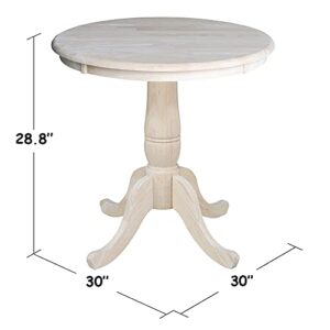 International Concepts Round Top Pedestal Table, 30-Inch